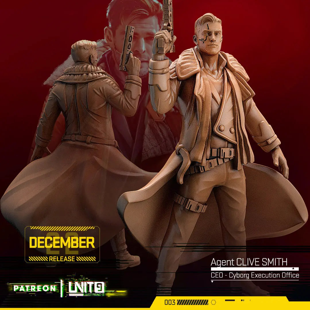 Clive Smith v2 - Cyborg Execution Office - Laserforge Miniatures